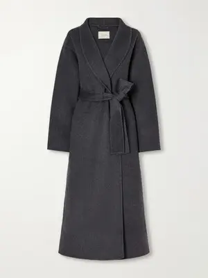 ALMADA Mara Belted Wool And Cashmere-blend Coat - Gray