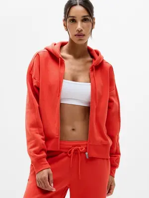 Athleta Forever Fleece Classic Full Zip Sweatshirt - Ember