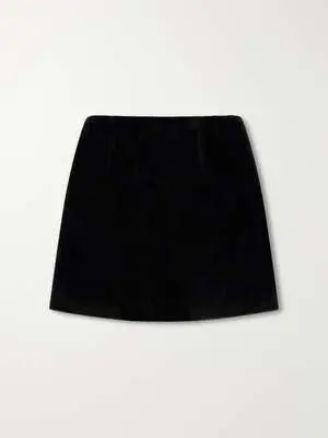 ABADIA Velvet Mini Skirt - Black