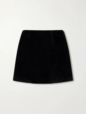 ABADIA Velvet Mini Skirt - Black