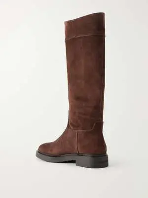 AQUAZZURA Ride 30 Paneled Suede Knee Boots