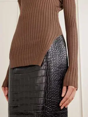Khaite Vinci Wool And Silk-blend Turtleneck Sweater