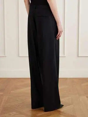 Khaite August Pleated Wool-blend Straight-leg Pants