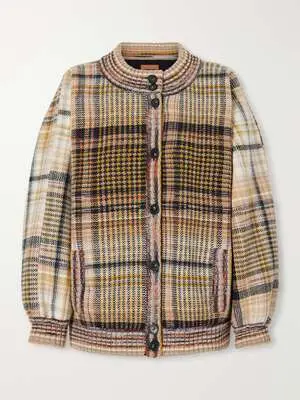 Missoni Checked Wool Padded Bomber Jacket - Orange