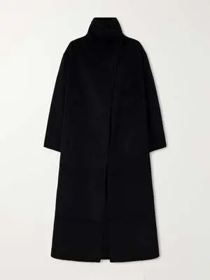 ALMADA Kaity Brushed Wool And Cashmere-blend Coat - Black