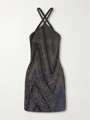 Women's Metallic Halterneck Cocktail Dresses