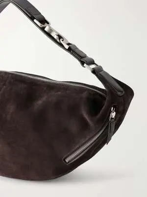 LEMAIRE Quiver Clip Mini Leather-trimmed Suede Shoulder Bag