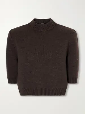 WILLY CHAVARRIA Chavela Cropped Wool Sweater - Brown