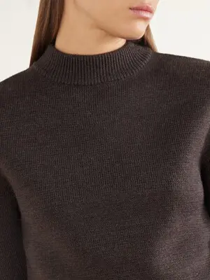 WILLY CHAVARRIA Chavela Cropped Wool Sweater - Brown