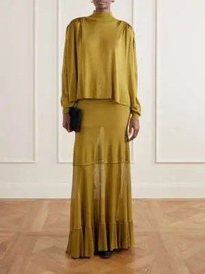 Altuzarra Gorrell Tiered Stretch-knit Maxi Skirt