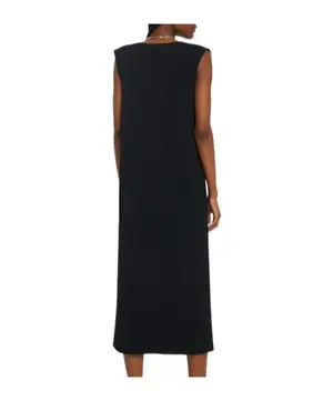 JIL SANDER Interlock Deep V Neck Midi Dress