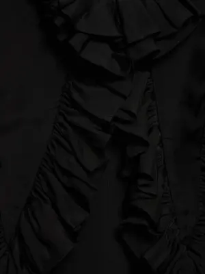 JIL SANDER Washed Satin Frill Midi Dress
