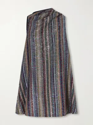 Missoni Sequin-embellished Striped Metallic Crochet-knit Mini Dress - Multi