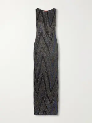 Missoni Sequin-embellished Striped Metallic Crochet-knit Maxi Dress - Multi