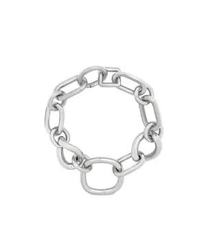 Celine Charms Modern Thin Gourmette In Brass With Rhodium Finish - Silver