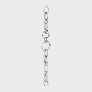 Celine Charms Modern Thin Gourmette In Brass With Rhodium Finish