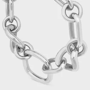 Celine Charms Modern Thin Gourmette In Brass With Rhodium Finish