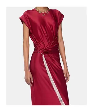 Rabanne Fringe-detailed Gathered Dress