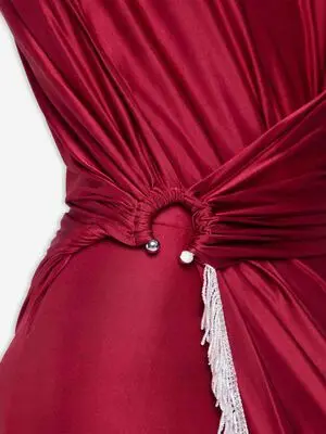 Rabanne Fringe-detailed Gathered Dress