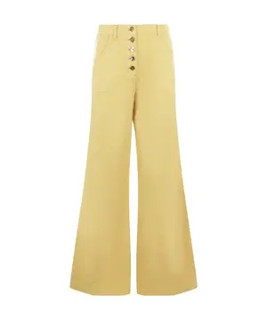 Etro Pegaso Embroidered Flared Trousers - Yellow