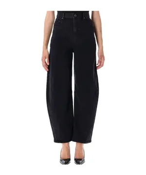SELF-PORTRAIT Logo Patch Barrel-leg Jeans