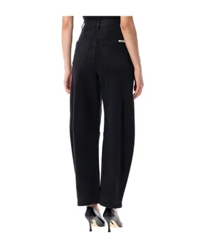 SELF-PORTRAIT Logo Patch Barrel-leg Jeans