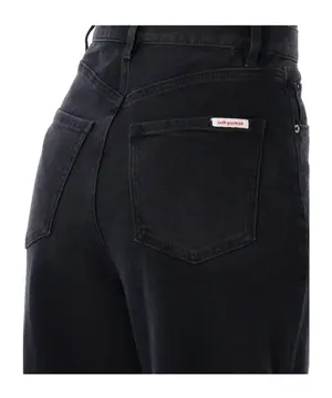 SELF-PORTRAIT Logo Patch Barrel-leg Jeans