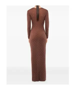 Rabanne Embellished Long-sleeved Maxi Dress