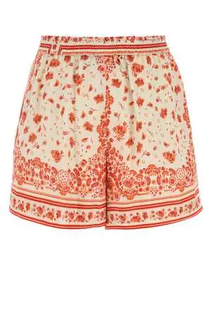 Fendi Printed Silk Shorts