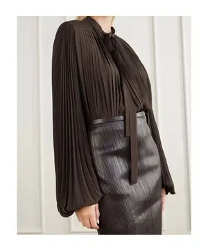 TOM FORD Pleated Pussy-bow Buttoned Shirt