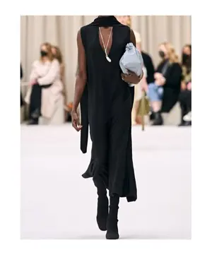 JIL SANDER Fine Knit Wool Blend Midi Dress