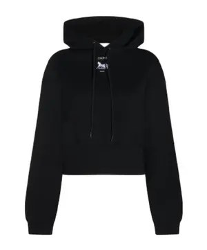 Celine Cropped Hoodie In Cotton Fleece - No