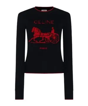 Celine Crewneck Sweater In Lambswool