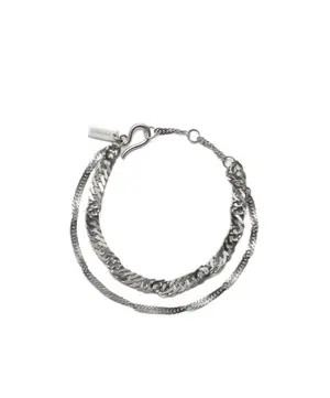 LEMAIRE Twisted-chain Bracelet In Rhodium-plated
