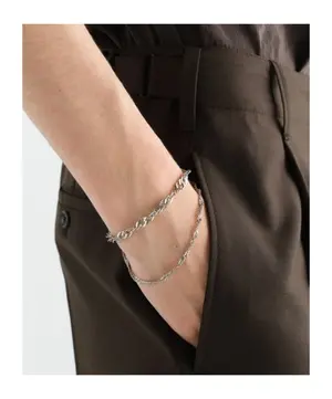 LEMAIRE Twisted-chain Bracelet In Rhodium-plated
