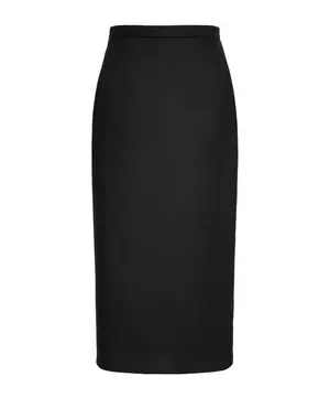 Max Mara Sable-look Camel Pencil Skirt - Black