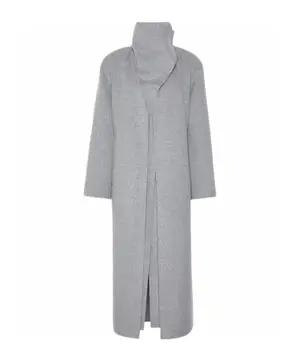 Sportmax Long Pure Wool Coat Medium Grey - Medium Gray