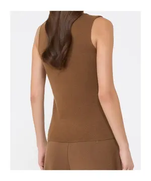 Max Mara Accordo Sleeveless Top - Camel