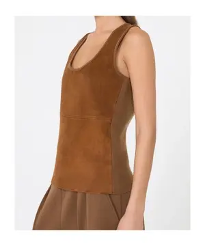 Max Mara Accordo Sleeveless Top - Camel