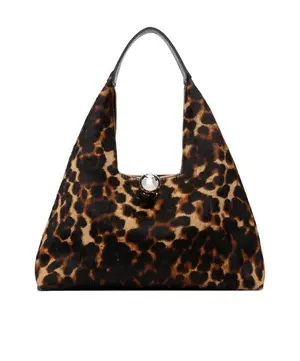 Marni Leopard-print Trapeze Spherical Clasp Tote Bag - Black
