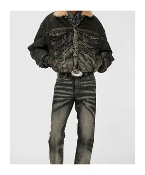 DIESEL® D-curly-fsj Trucker Denim Jacket - Black