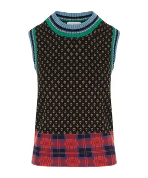 Dries Van Noten Temi Patterned Knitted Top - Multicolor