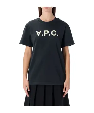 A.p.c. Logo Printed Crewneck T-shirt - Black