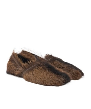 LEMAIRE Shearling Slip-on Shoes - Brown