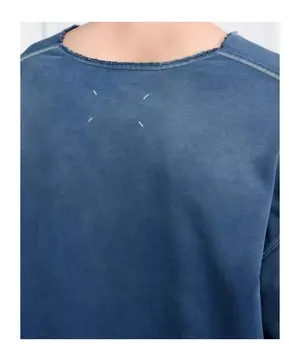 MAISON MARGIELA Washed V-neck Cotton Sweatshirt