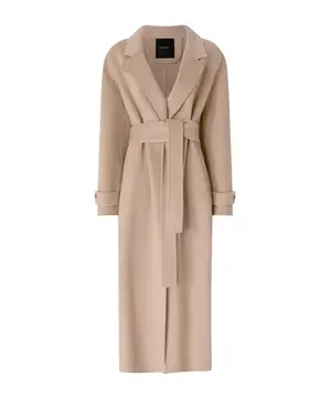 Pinko Coat In Double-layered Wool-blend Cloth With Belt