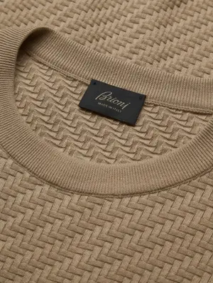 Brioni Textured Crew-neck Knitted Sweater