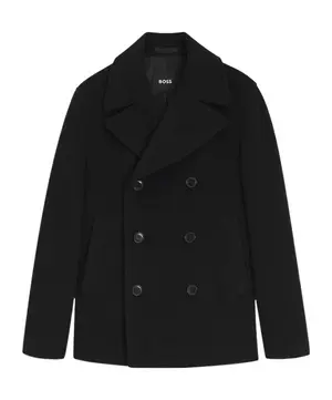 Hugo Boss Double-breasted Short Wool Coat