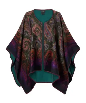 Etro Reversible Paisley-jacquard Wool-blend Cape - No