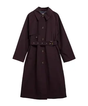 Barbour Long Dark Burgundy Trench Coat